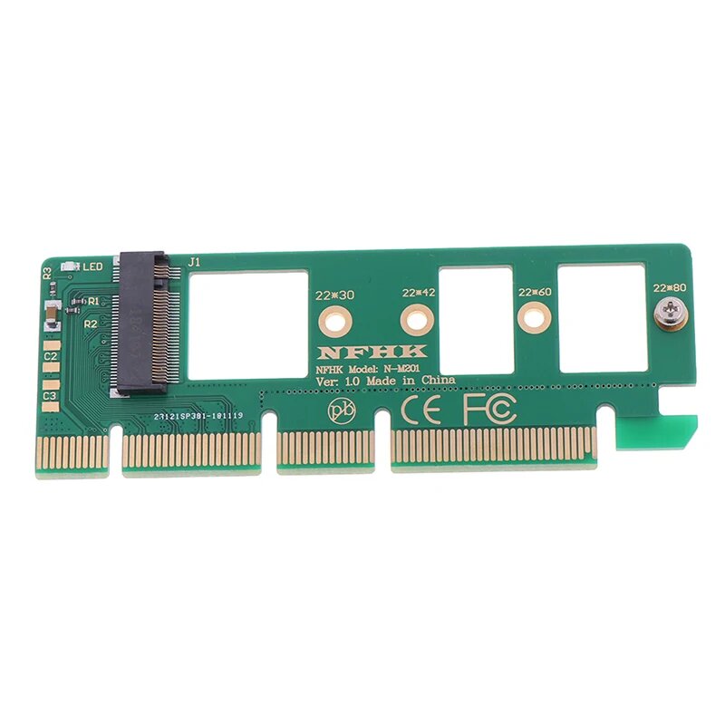 Адаптер M.2 NVMe SSD на PCIe X16 JETTING green