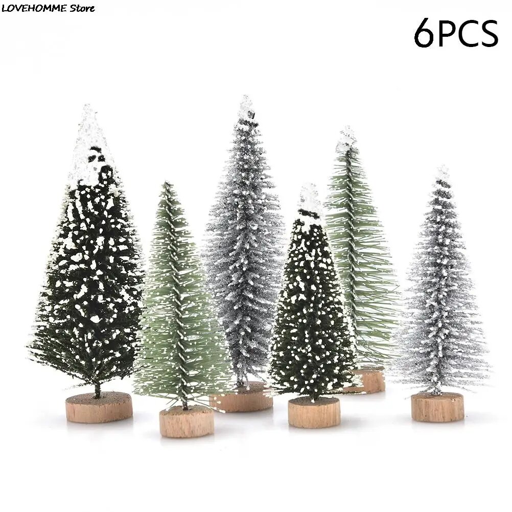 Миниатюрные елочки из сизаля, 6 шт, цвет: 6pcs
