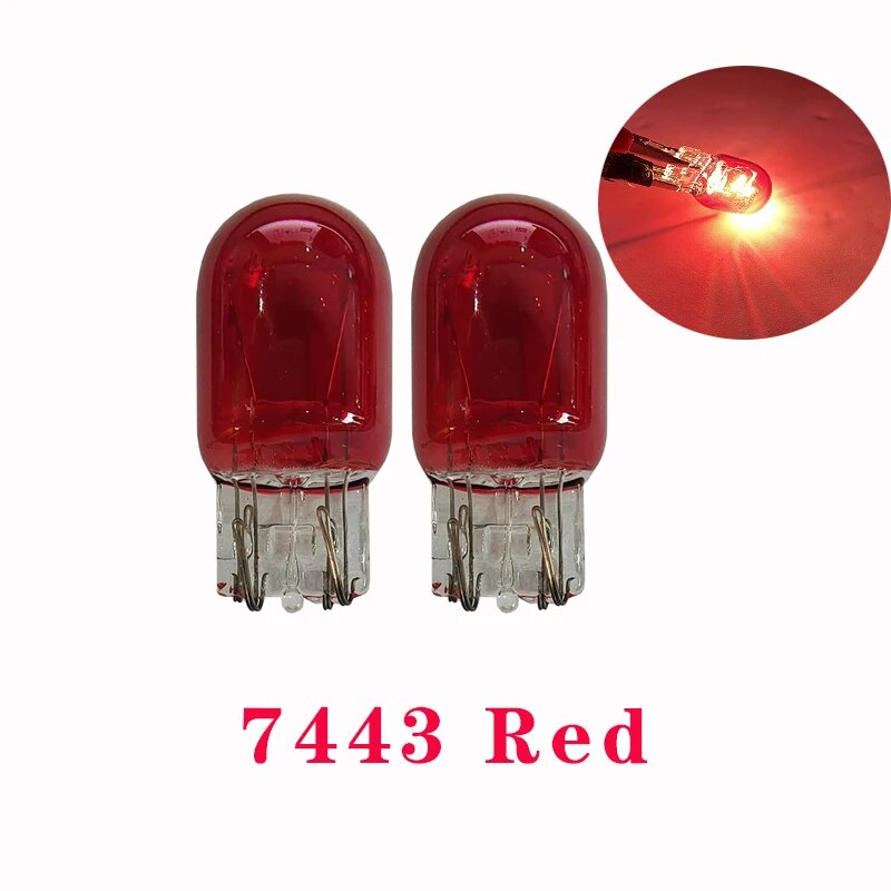 1/4/10 шт. T20 7440 7443 WY21W W21W галогенные лампы 7443 W21/5 Вт T20 супер яркий резервный фонарь заднего хода для автомобильной сигнальной лампы 12 В 7443 red, 1piece