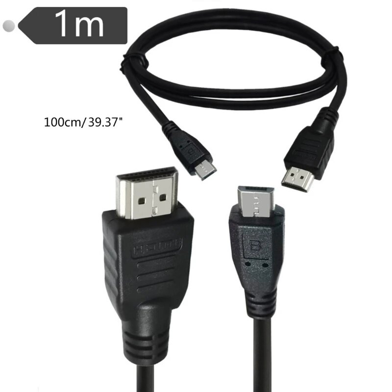 Кабель HDMI-Micro USB 5P, Кабель-адаптер 1 м Micro USB-HDMI, штекер для передачи данных, зарядный шнур, конвертер, соединительный кабель