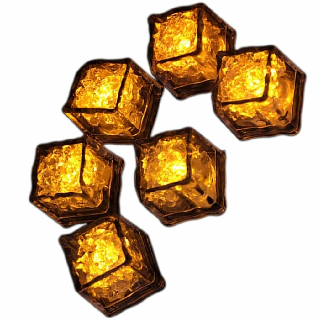 12 комплектов светодиодных кубиков льда для напитков, светящийся поднос, напитки, ювелирные изделия, украшения вечеринок, необходимые красочные принадлежности бара