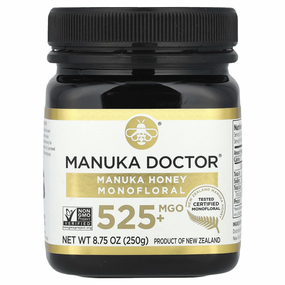 Manuka Doctor, монофлорный мед манука, MGO 525+, 250 г (8,75 унции)