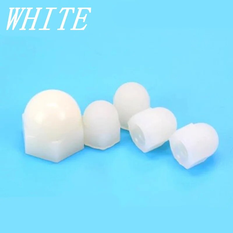 Декоративные нейлоновые колпачки WHOOPEE DIN1587 M3 M4 M5 M6 M8 M10 M3 50pcs, White