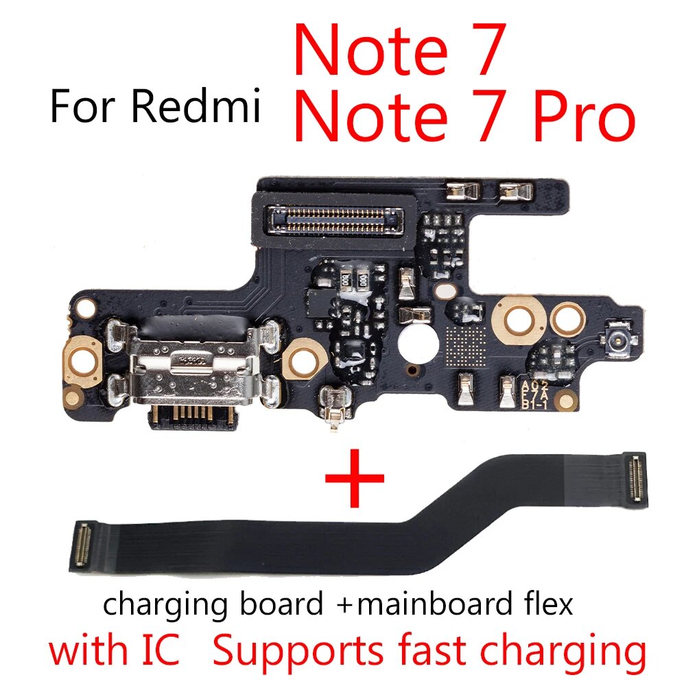 USB-порт для зарядки док-станция коннектор основной FPC материнская плата гибкий кабель для Xiaomi Redmi Note 9 10 7 Pro 10S Redmi Note 7 ic 1set