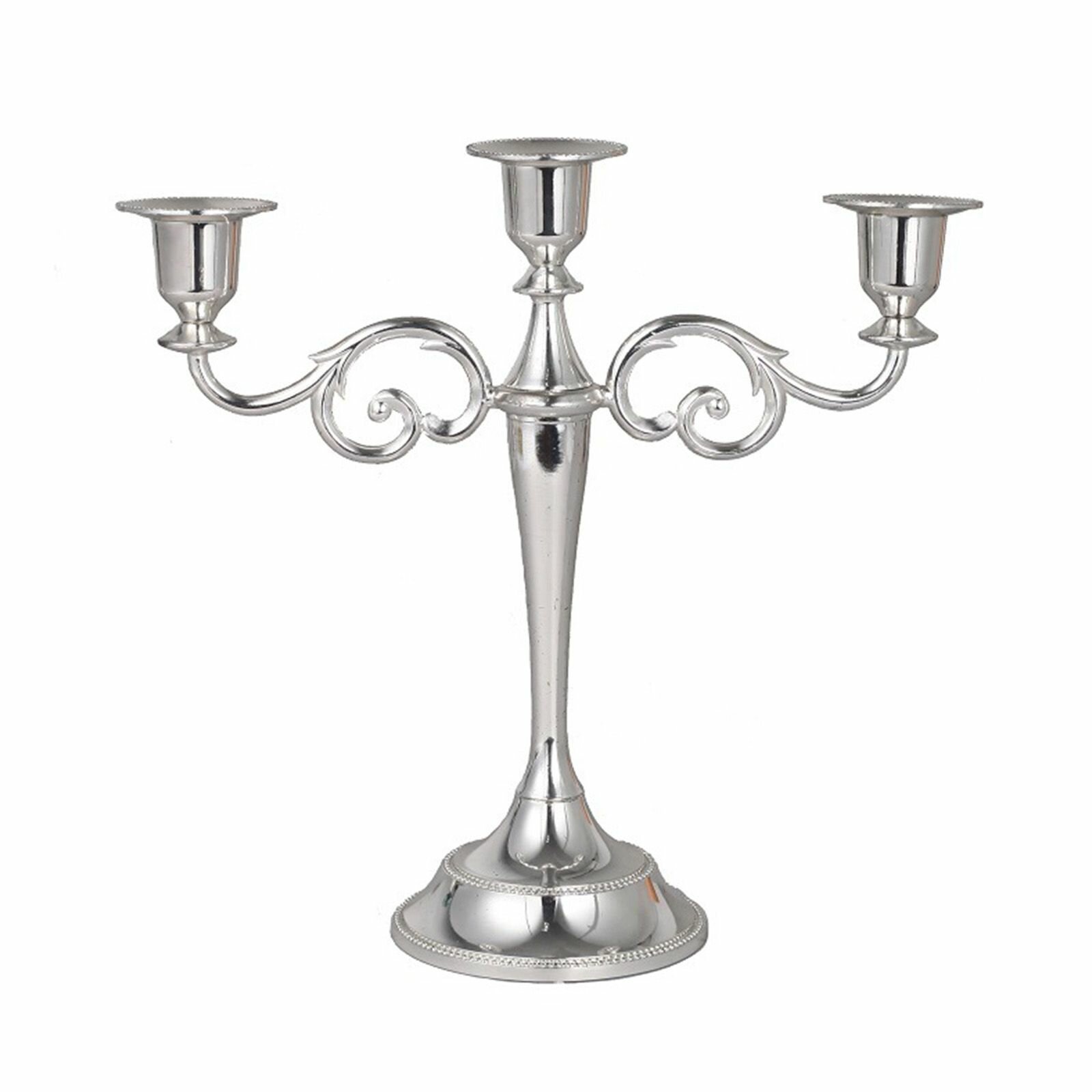 Ретро металлический подсвечник из кованого железа-серебро-три головки