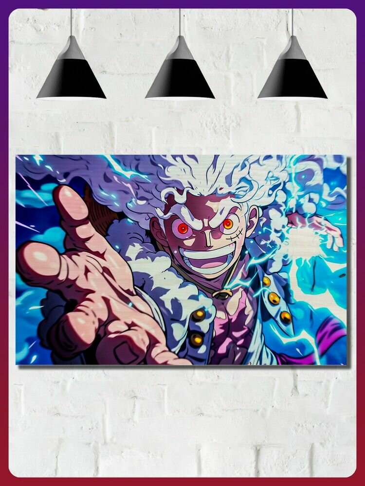 Картина интерьерная на дереве Аниме Ван пис (One Piece, Луффи, Зоро, Чоппер, Япония, манга, пираты) - 6241291