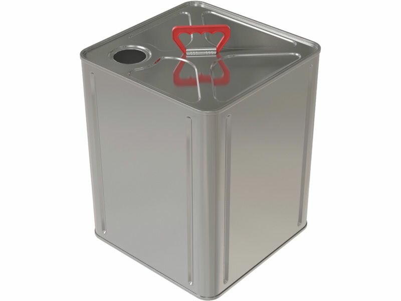 Дигрус Канистра металл 15 л квадратная с ручкой пластик с отверстием под берикап, КМ-15н