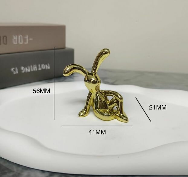 Статуи в доме, интерьер, статуэтка кролика, кроличье золото 2 шт.