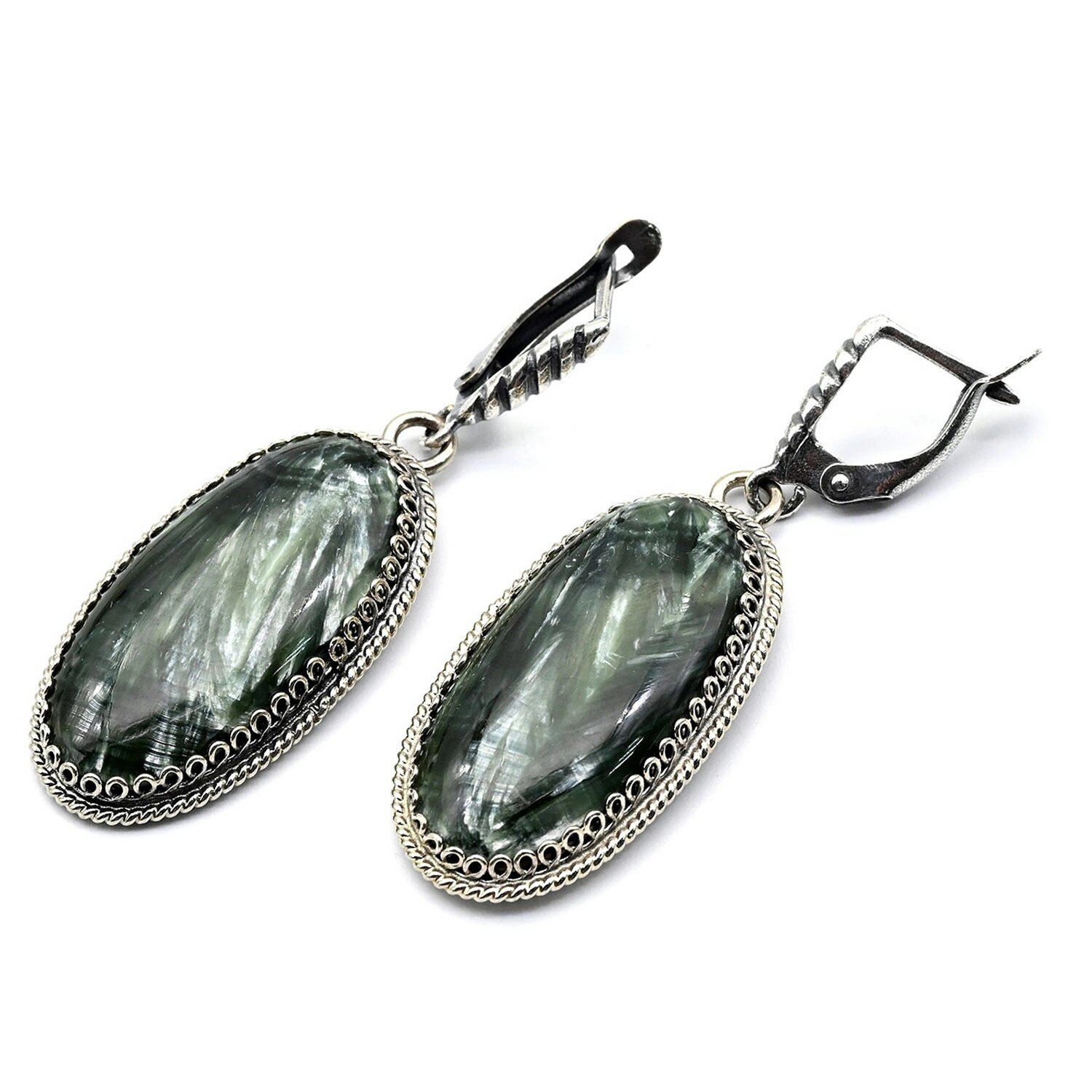 Серьги, серафинит