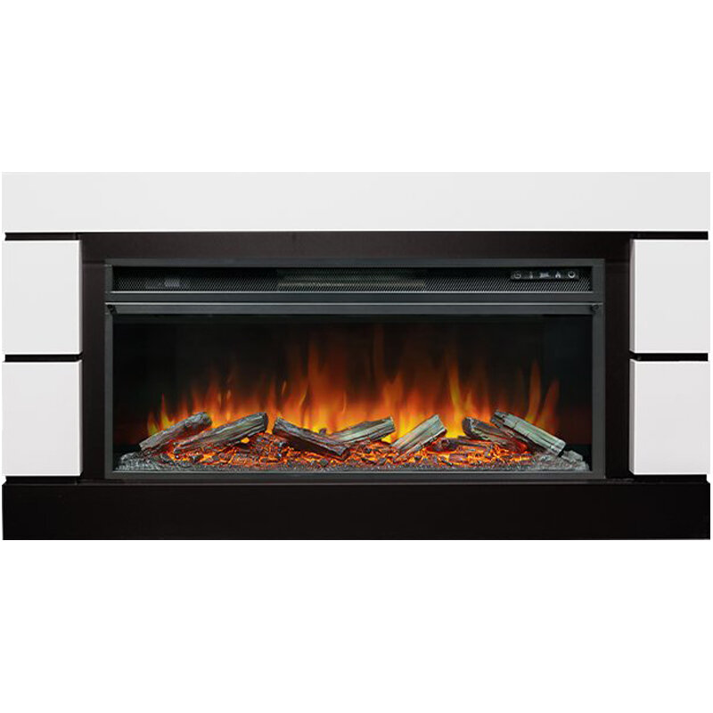 Линейный электрокамин Royal Flame Modern WT-DK с очагом Vision 42 LOG LED, обогрев, пульт ДУ (камин электрический)