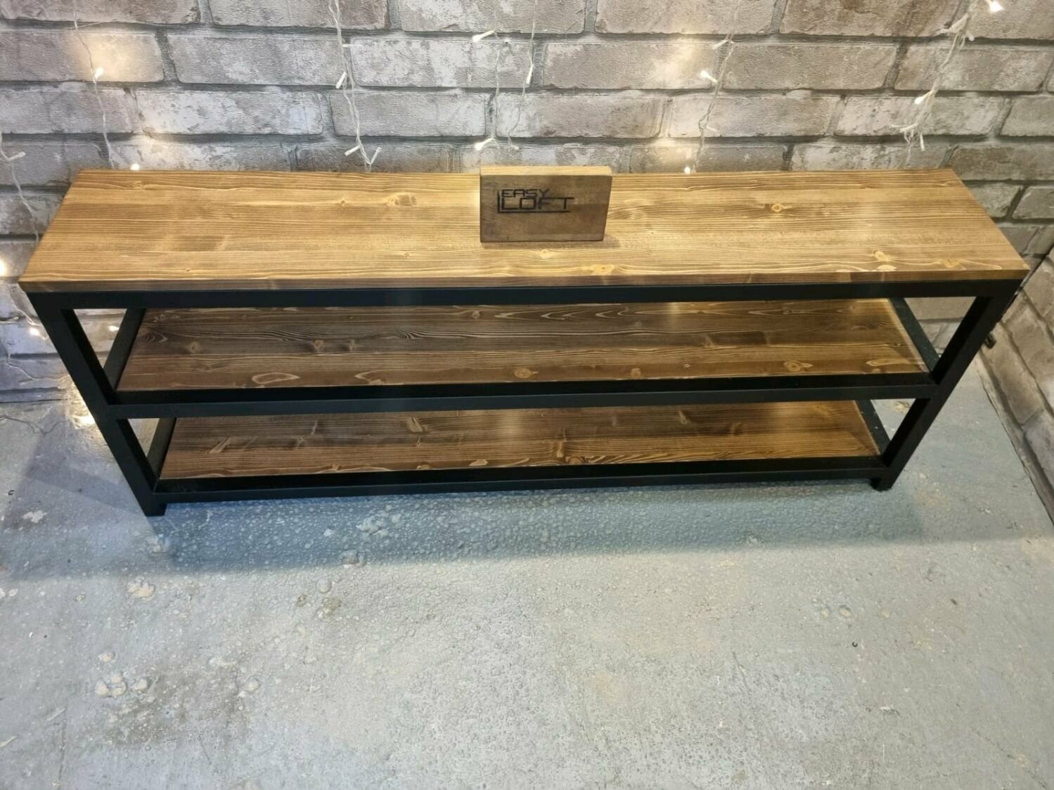 Скамейка для обуви в прихожую "EasyLOFT" в стиле лофт, массив хвойных пород, для дома и дачи