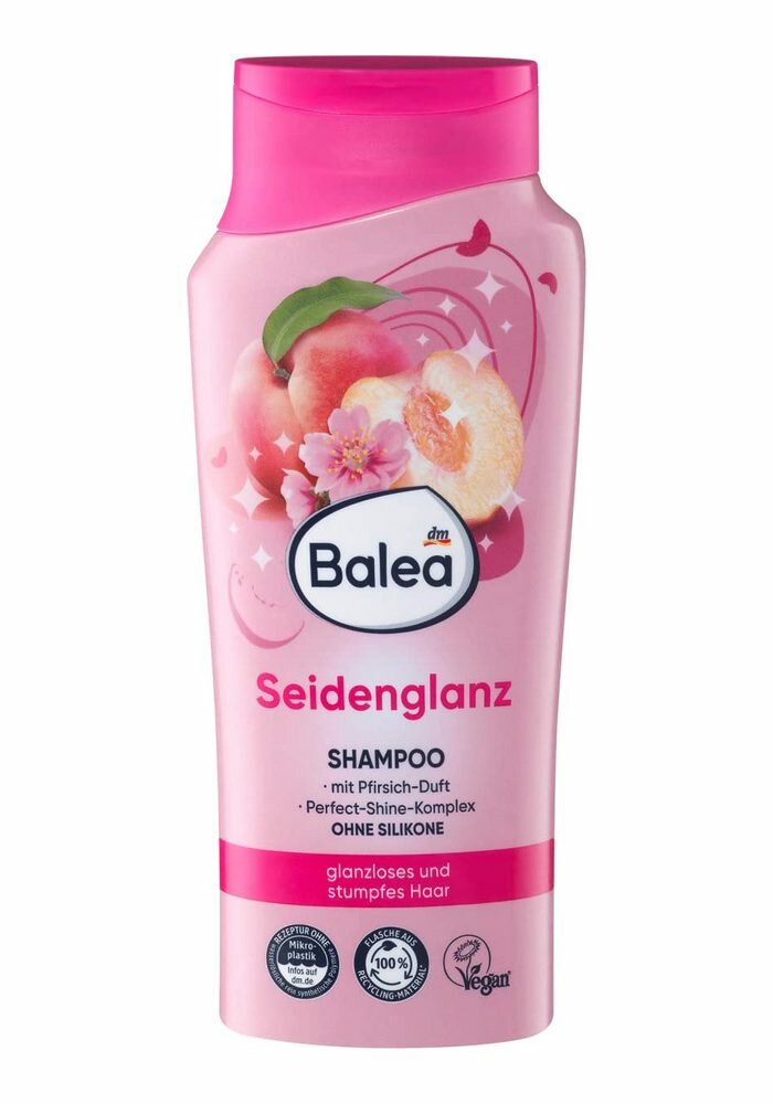 Balea Seidenglanz Шампунь "с ароматом персика" для тусклых и поврежденных волос 300 мл.
