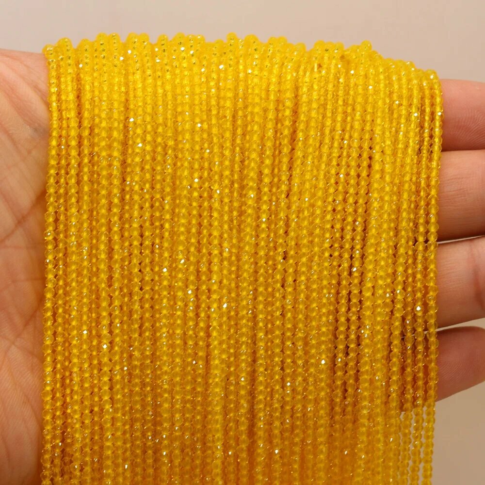 Натуральные бусины шпинель желтые 2 мм 38 см Желтый, YELLOW