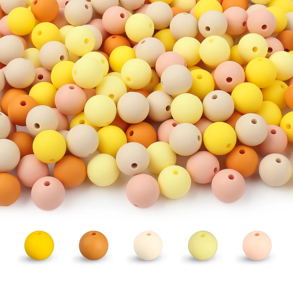 Круглые силиконовые бусины для изготовления ювелирных изделий «сделай сам», бисерные бусины-карандаши для ожерелий, брелоков, аксессуары для бижутерии, 20 шт./упаковка, 9 мм, 12 мм, 15 мм 15MM, Set C