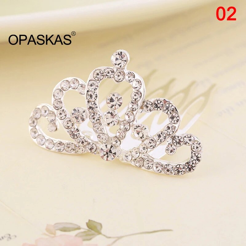 Серебряная мини-тиара OPASKAS, Metal color: 2