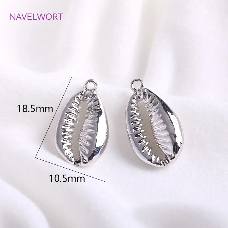 Подвески ракушки, 2 шт, Rhodium plated