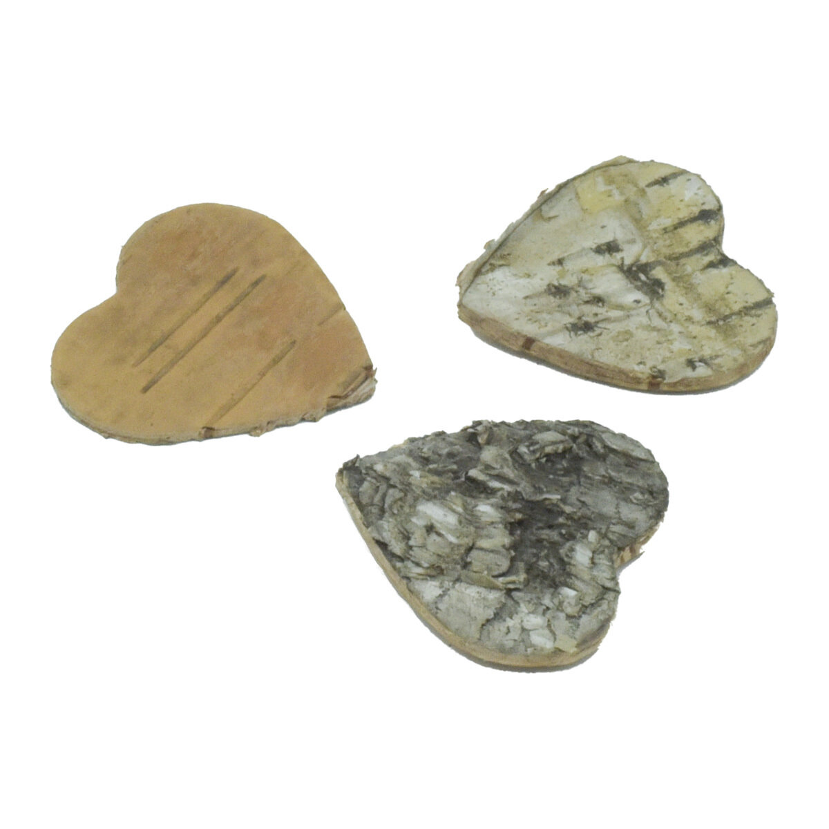 YW205 Декоративные элементы из коры дерева 'Сердечки', 3см, 30шт/уп (нат/дерево)