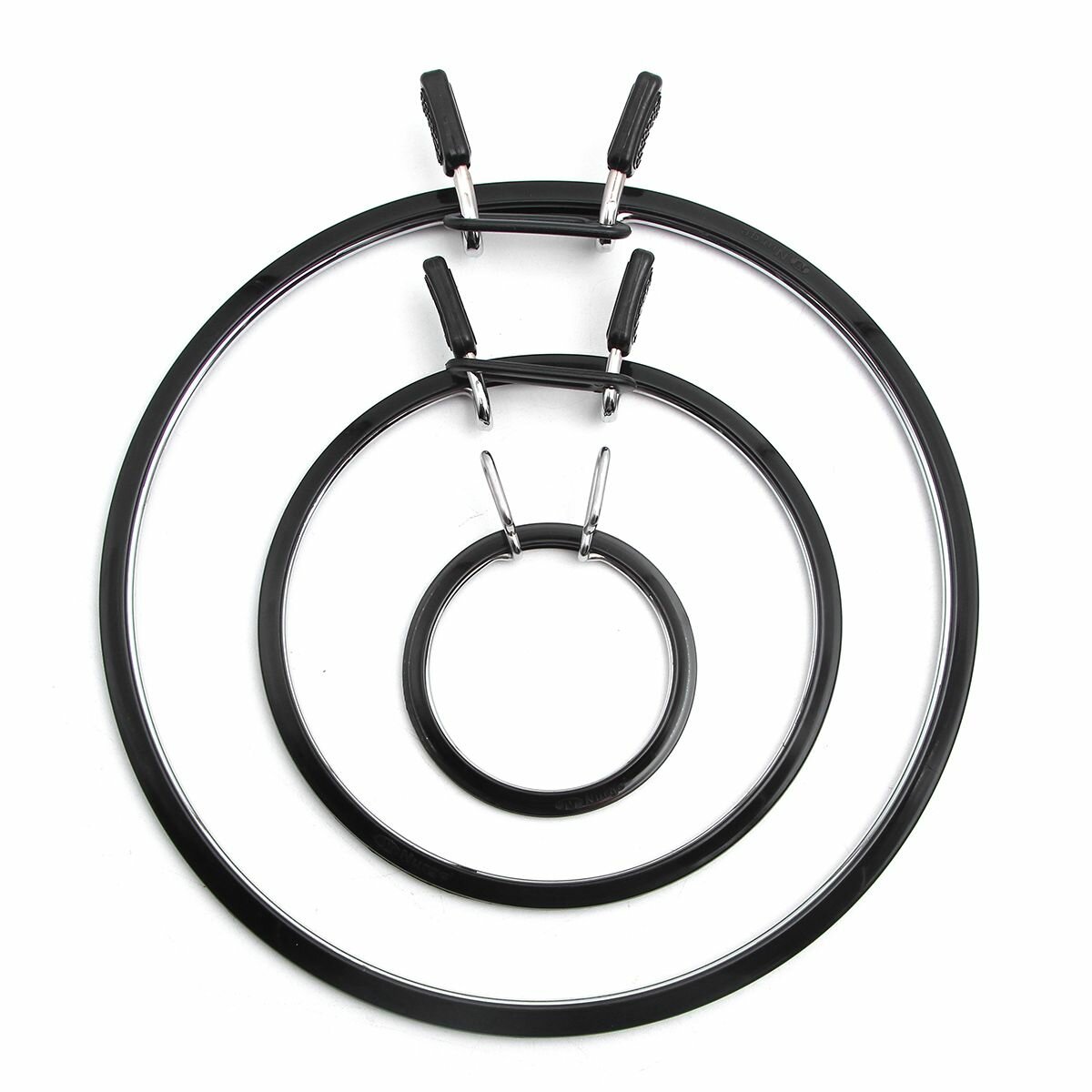 Пяльцы Nurge круглые самозапяливающиеся, набор 3 шт, цвет черный