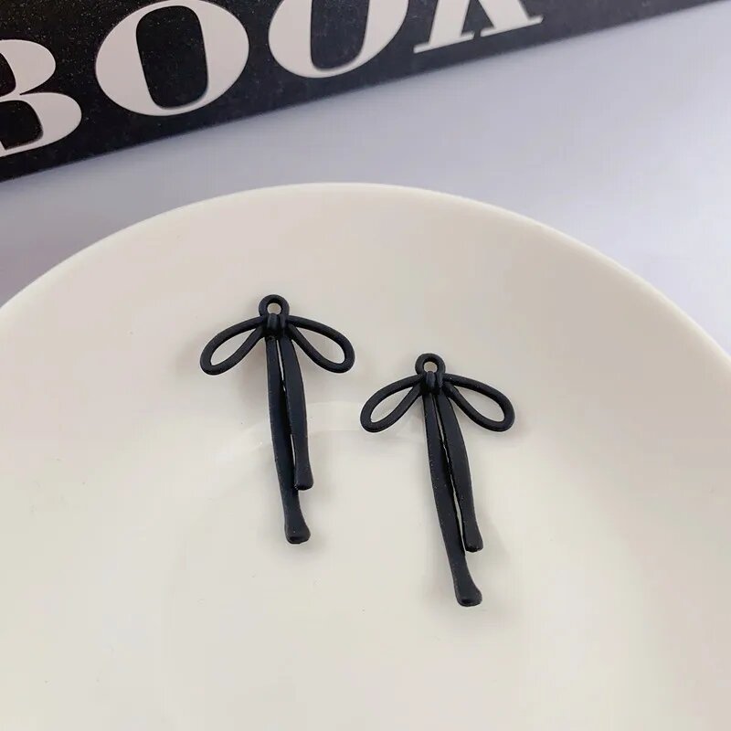 Комплект из 10 металлических подвесок-бабочек Черный, 3