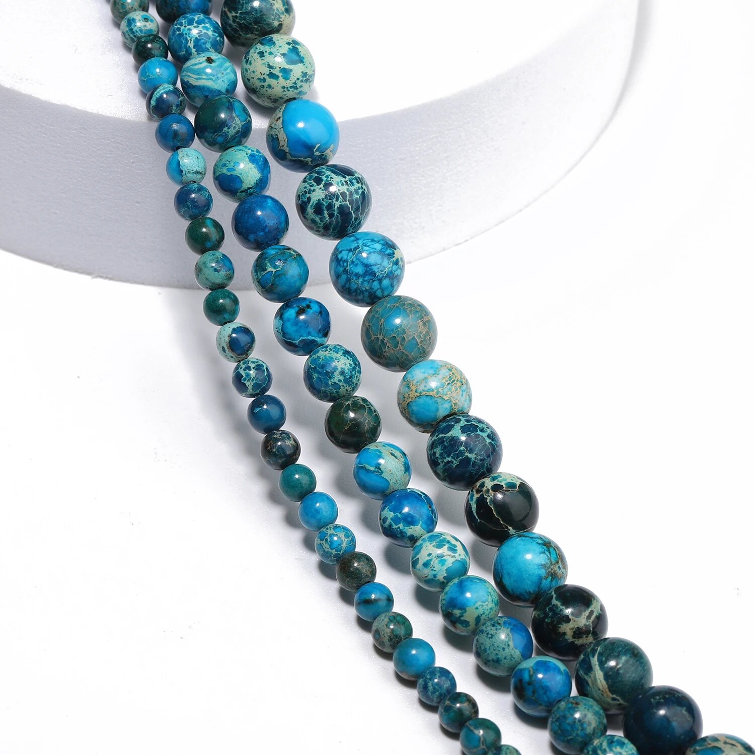 Куою Императорская Яшма Бусины 4/6/8/10 мм 6mm about 61pcs, Dark lake Blue