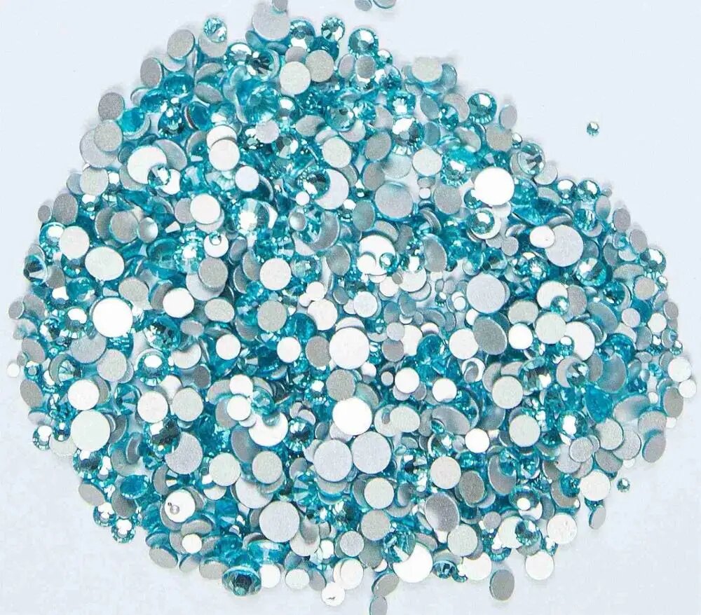 Стразы стеклянные 3D Aquamarine 1440 шт.