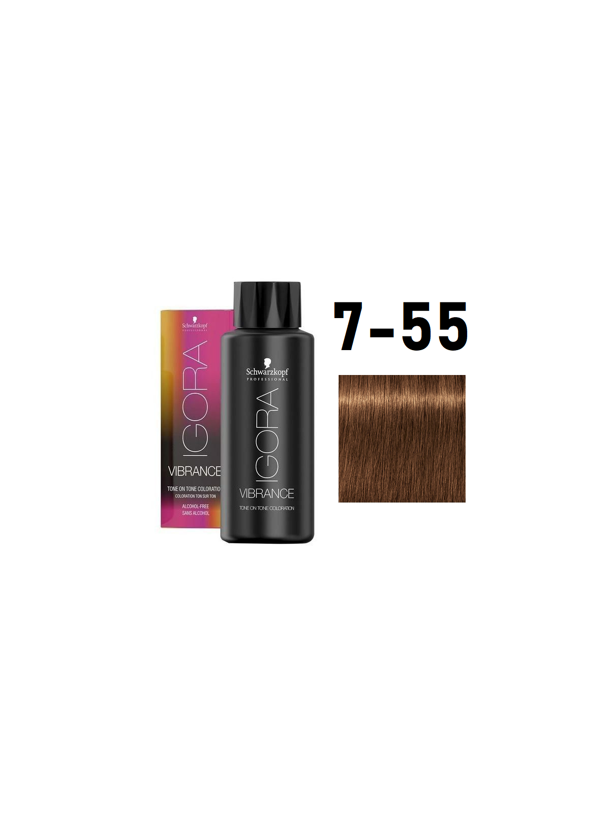 Schwarzkopf Professional Schwarzkopf Igora Vibrance 7-55 - Краситель тон-в-тон средний русый золотистый экстра 60 мл