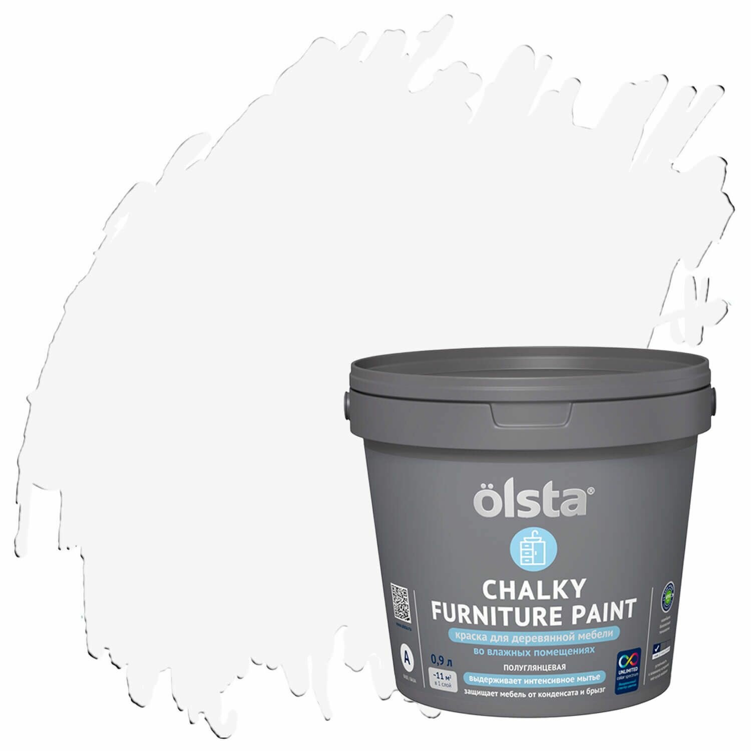 Краска для мебели Olsta Chalky Furniture Paint (0,9л) А (белая и под колеровку)