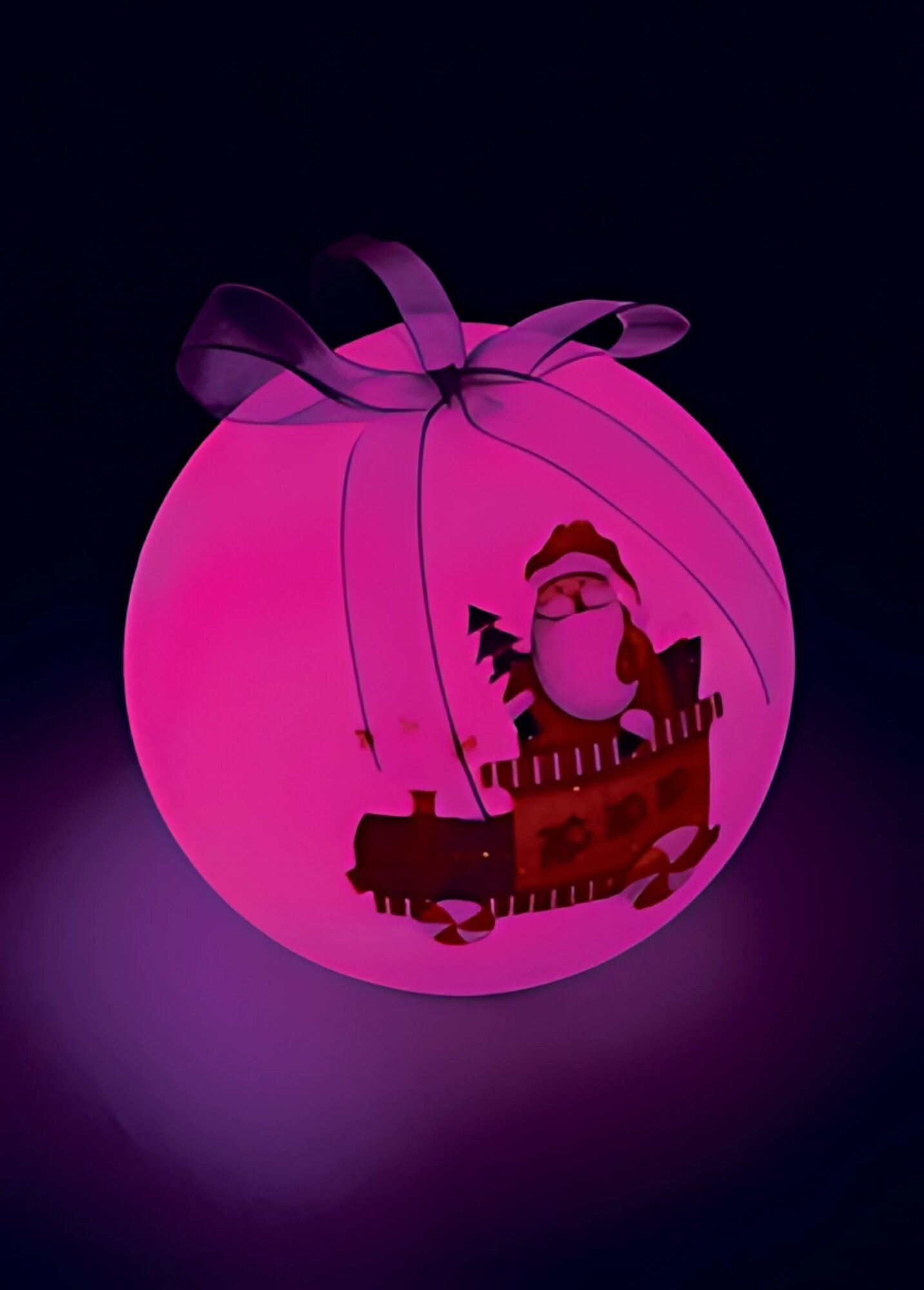 Светодиодное украшение Новогодний шар Космос с шнурком светящийся KOCNL_EL102_W