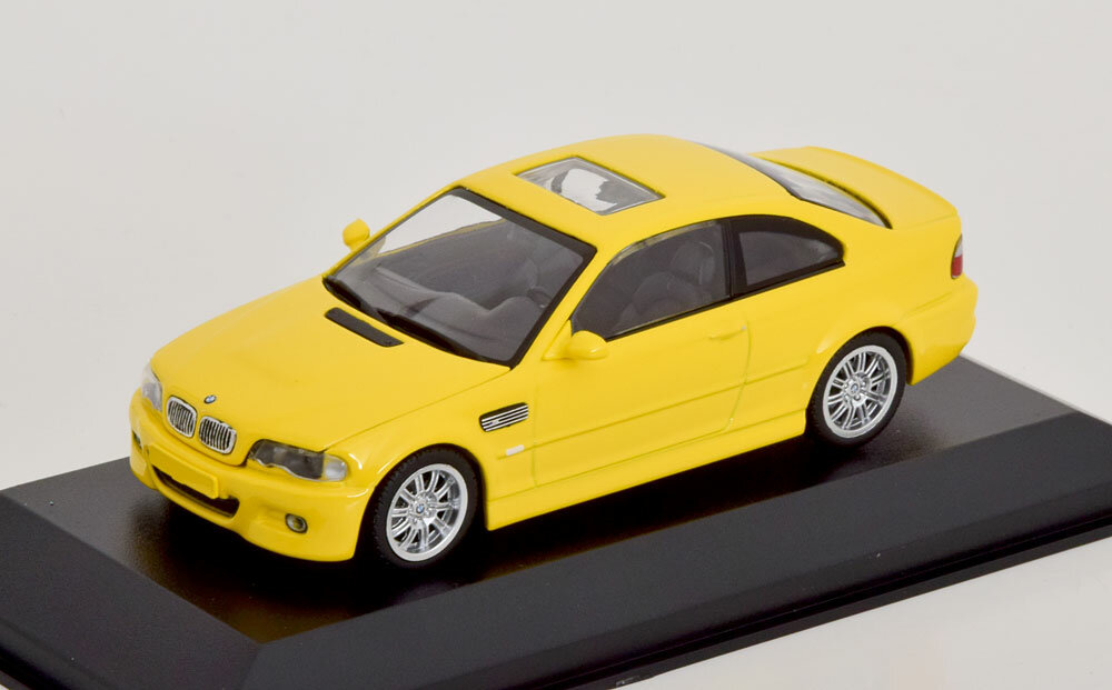 Модель коллекционная MAXICHAMPS Bmw E46 M3 coupe 2001 light yellow / бмв М3 купе желтый