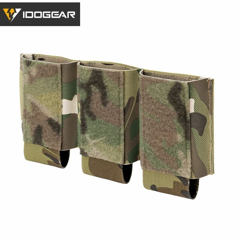Подсумок IDOGEAR Тактический трехместный 5.56mm с эластичным крючком и петлей DOPE Ferro Style Camo 3598