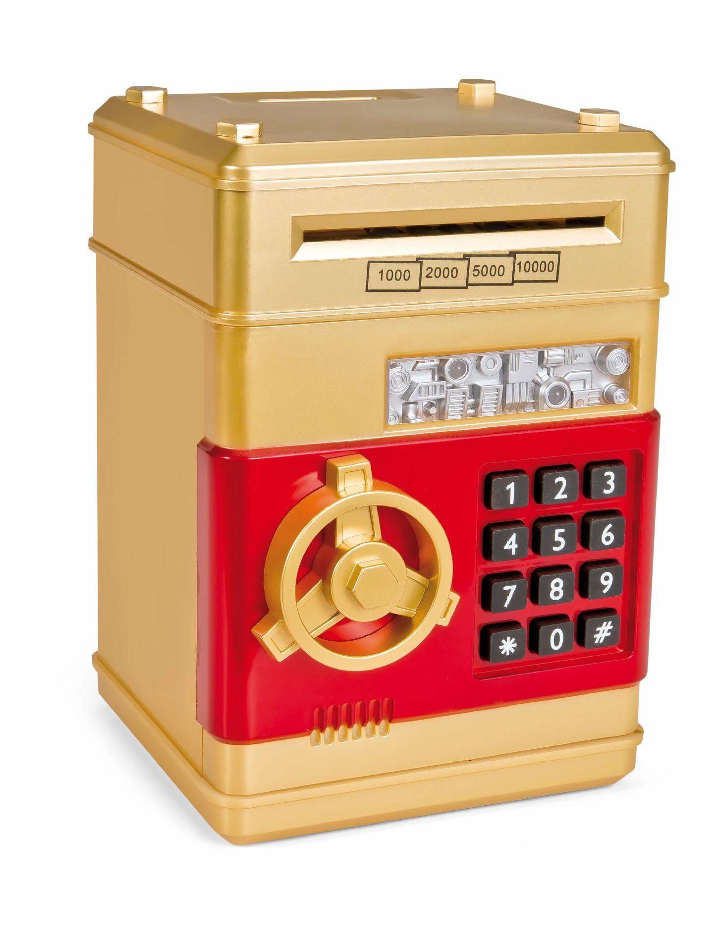 Копилка-сейф Piggy Bank, для детей, защита от падений, классический золотой цвет