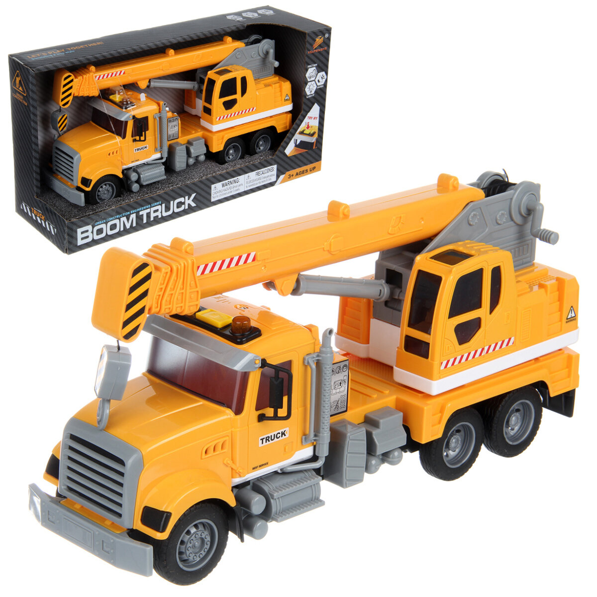 Машинка подъемный кран, Veld Co / Игрушка машинка строительный автокран для детей / Игрушечная спецтехника для мальчика