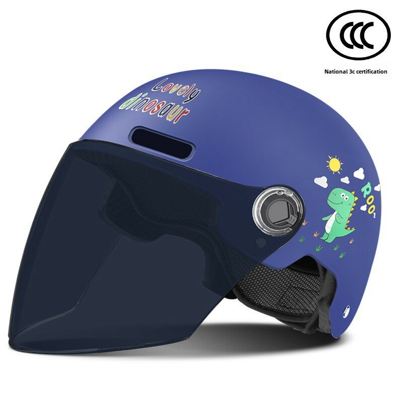 Шлем "3C Blue Dinosaur" для электромобилей, полушлем, ABS, 4.5