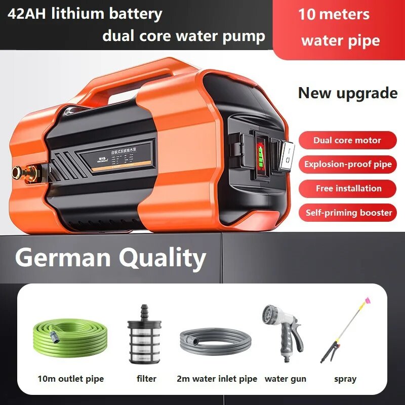 Портативная аккумуляторная поливочная машина ZS10001 42AH 10m water pipe