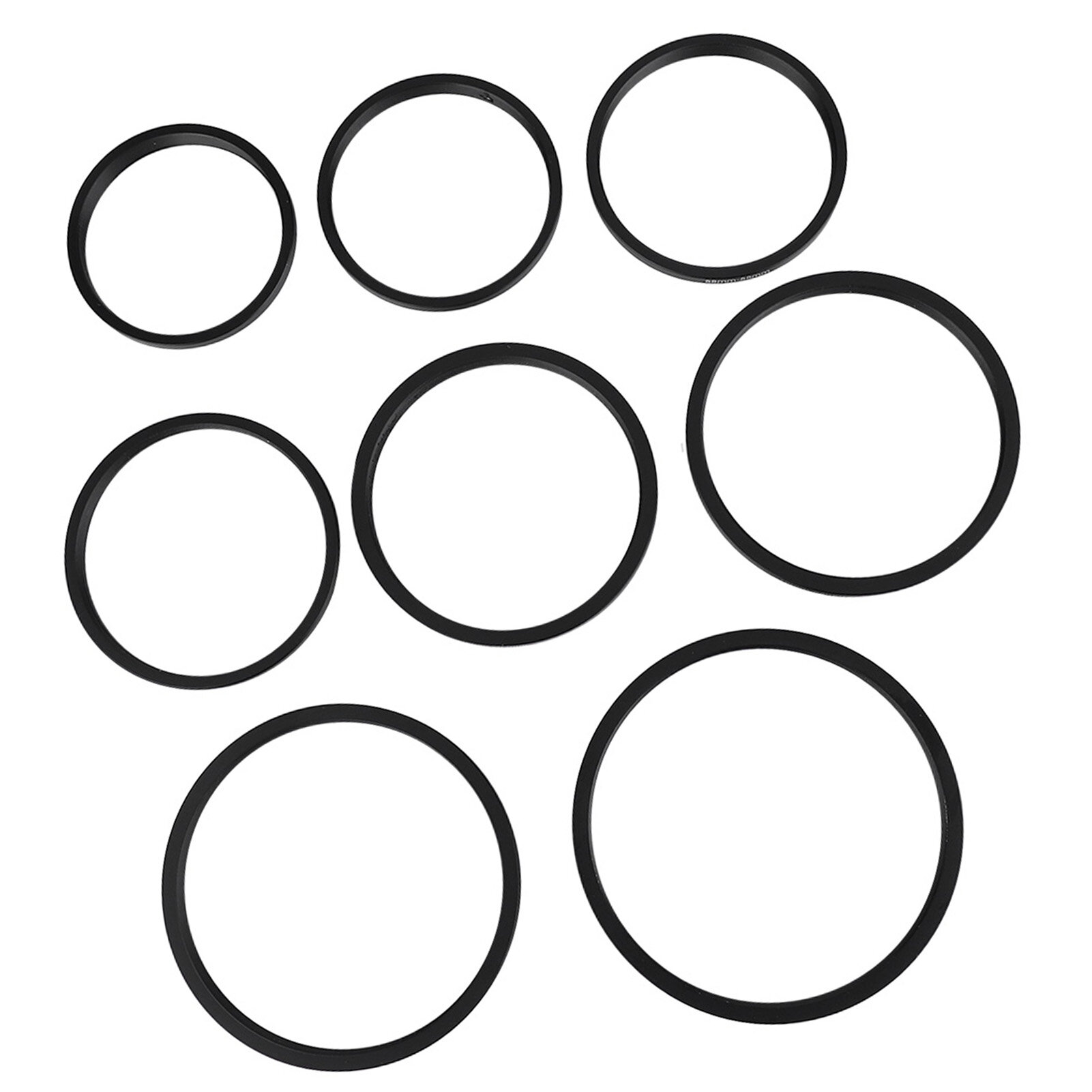 8 ПКМ Набор Универсальных Металлических Адаптеров-Ринговиков для Фильтров Объективов 49‑52‑55‑58‑62‑67‑72‑77‑82мм Черного Цвета из Алюминиевого Сплава для Общих Моделей Объективов