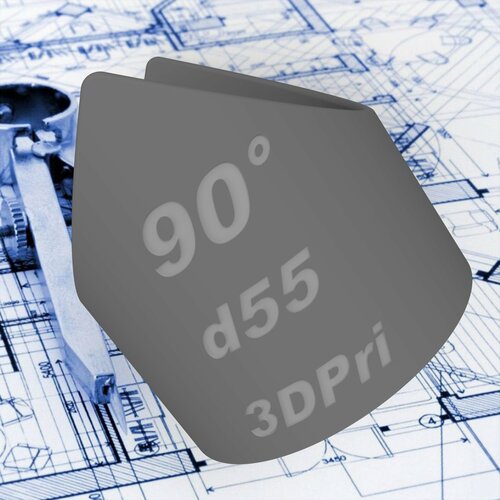 Шаблон для резки труб врезка d55 мм в d55 мм, под углом 90 градусов ...