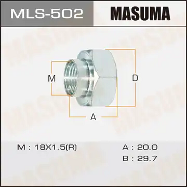 MASUMA MLS-502 гайка шруса м18х1.5 под 30 ключ