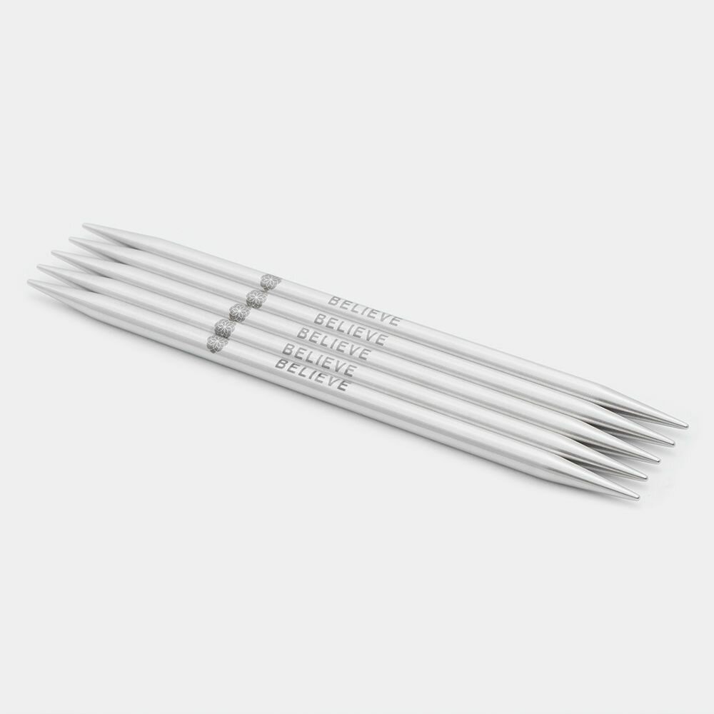 Спицы чулочные Knit Pro Mindful 6 мм, 15 см, нержавеющая сталь, серебристый, 5 шт (KNPR.36013)
