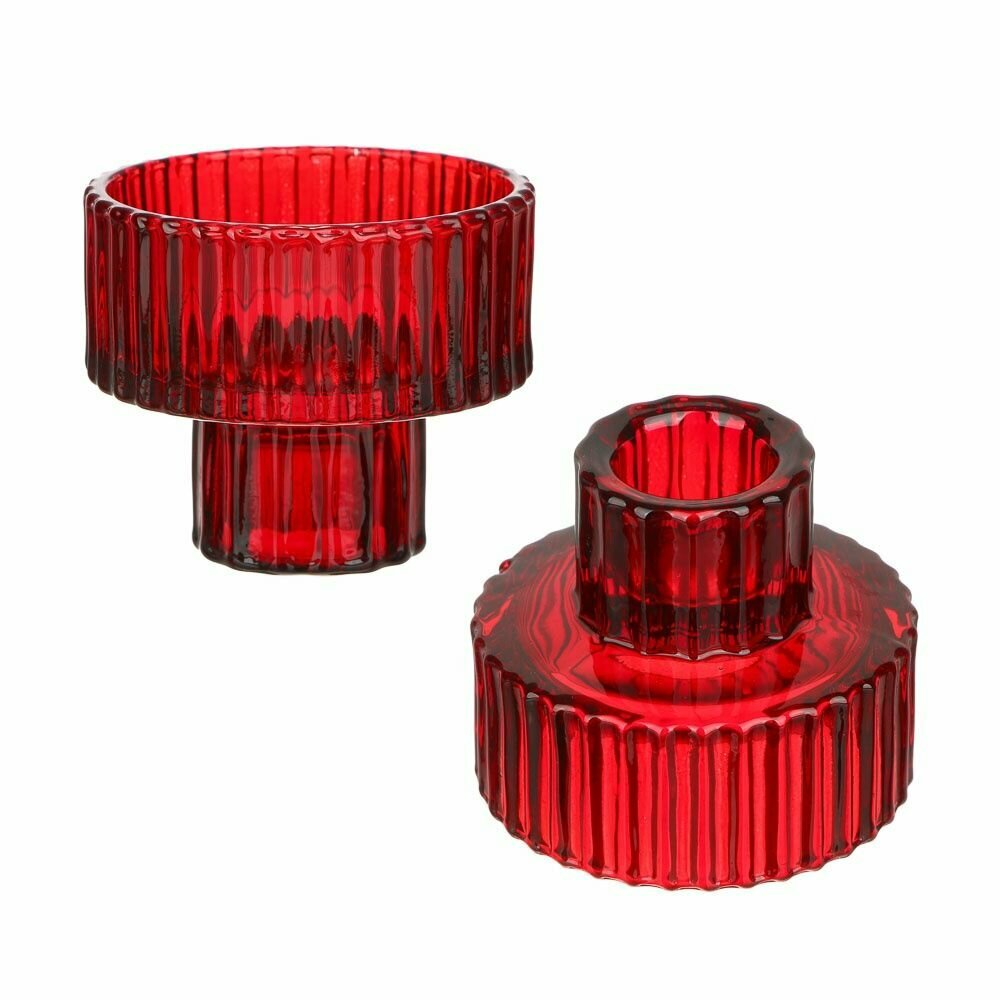 Подсвечник Гала-центр 3х6 см стекло, красный