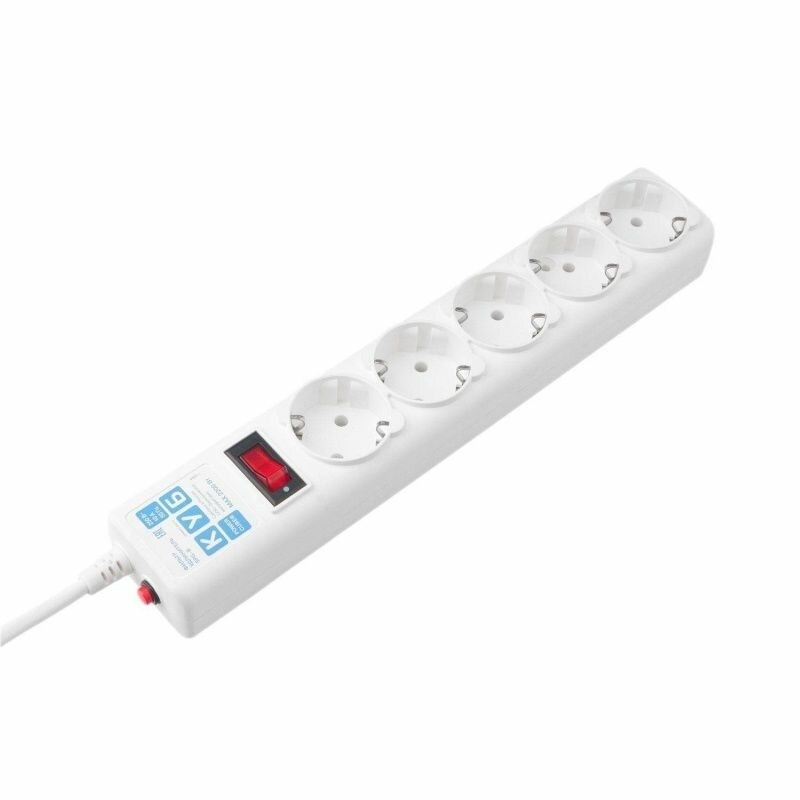 Сетевой фильтр Power Cube B 5,0 м 5 роз, белый, 10А/2,2кВт (SPG-B-15-WHITE)