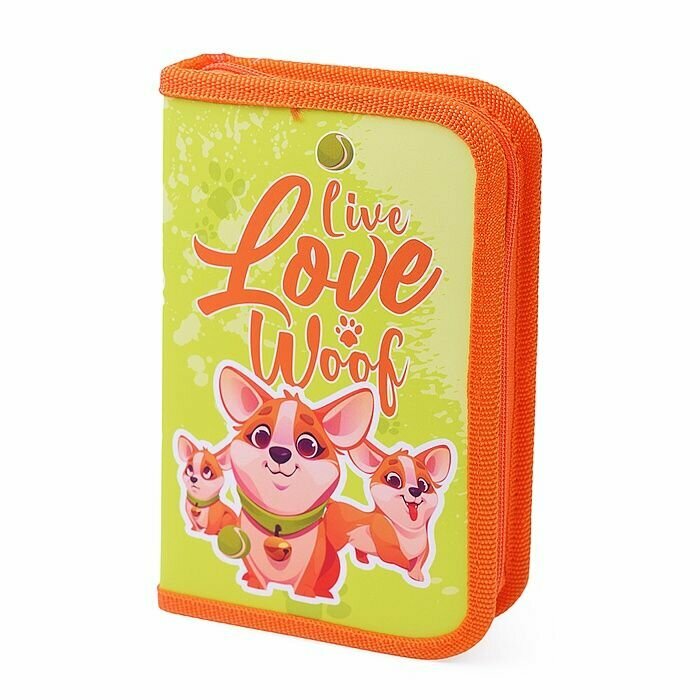 Пенал Пчелка односекционный SOFT, "Веселый корги"