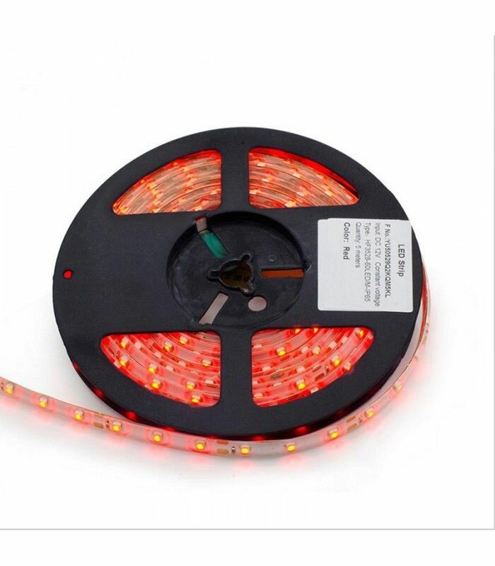Светодиодная лента 12В. Цвет свечения: Красный. Катушка 5 метров. IP65