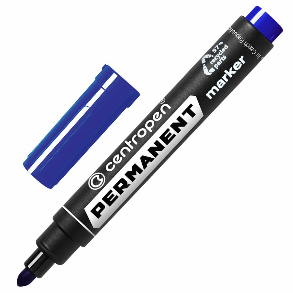 Маркер перманентный CENTROPEN 8566, синий, круглый наконечник, 2,5 мм, 5 8566 0106, 150063