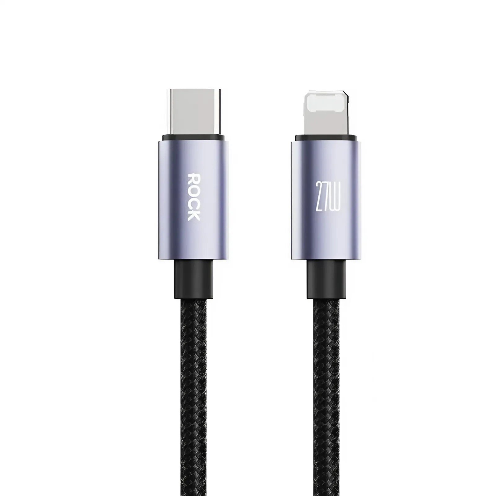 Кабель зарядный ROCK Deep Indigo Series C TO L 27W Fast Charge Data Cable 1.2M черный