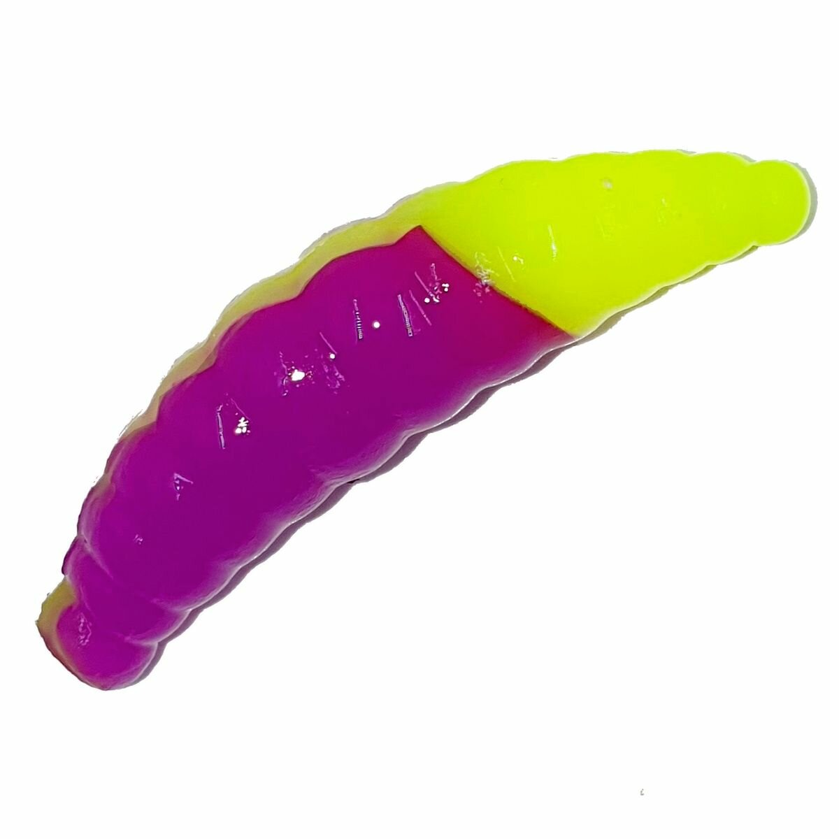 Силиконовые приманки на форель Cool Place Maggot тонущие 1.6, слива / шартрез, сыр / Форелевые приманки Кул Плэйс