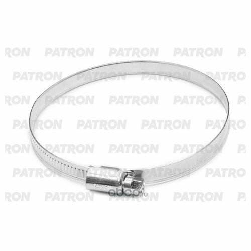 Хомут винтовой 80-100 мм German Type лента с накаткой, ширина ленты 9 мм, W1 - оцинкованная сталь Patron PG080100