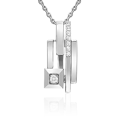 Подвеска, белое золото, 585 проба, топаз