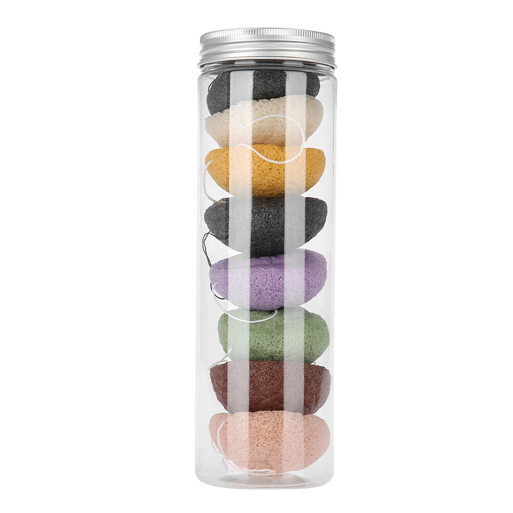 8 шт. Цвет круглого типа 100% konjac konjac face Flutter Натуральные губки для тела лица (сухой)