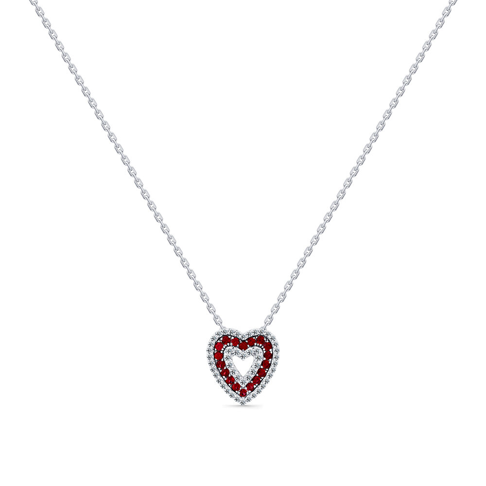 Колье, белое золото, 585 проба, шпинель, бриллиант