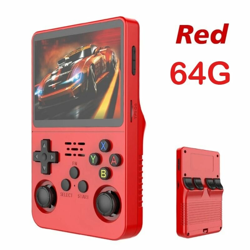 Retro Кабельная консоль видеоигр R36S Двойная система 3.5 - дюймовый IPS экран Портативный портативный видеоплеер 64G/128G Дополнительно